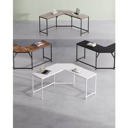Scrivania angolare per computer a forma di L 149 x 149 x 76 cm bianco ...
