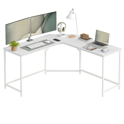 Scrivania angolare per computer a forma di L 149 x 149 x 76 cm bianco ...
