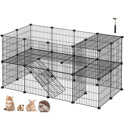 Recinzione per piccoli animali a 2 livelli 143 x 73 x 71 cm nero Darrol ...