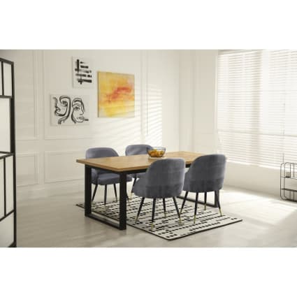 Lot de 2 chaises de salle à manger en tissu gris 60 x 62 x 88 cm Harmony | Maisons du Monde