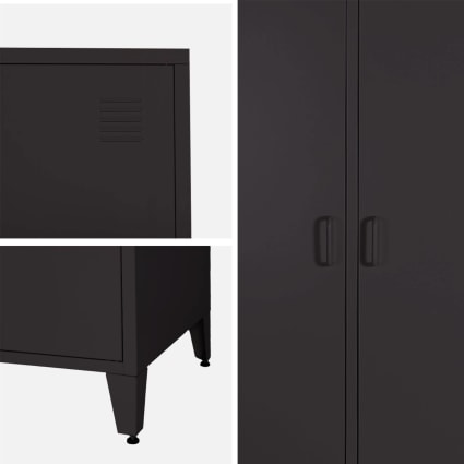 Armario/vestidor industria de metal 4 puertas, 10 estantes, 1 barra ...