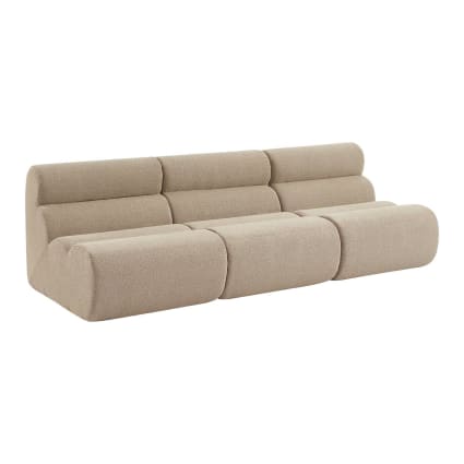 Chauffeuse bouclette texturée beige 1 place (lot de 3) Nova boucle ...