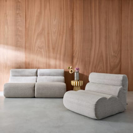 Chauffeuse bouclette texturée beige 1 place (lot de 3) Nova boucle ...
