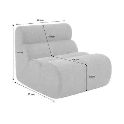 Chauffeuse bouclette texturée beige 1 place (lot de 3) Nova boucle ...