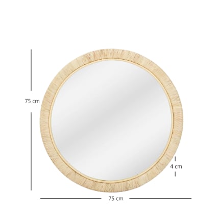 Specchio rotondo da 75 cm in rattan naturale | Maisons du Monde