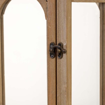 Farol de madera marrón 30x23x64h cm Jardin iluminación | Maisons du Monde