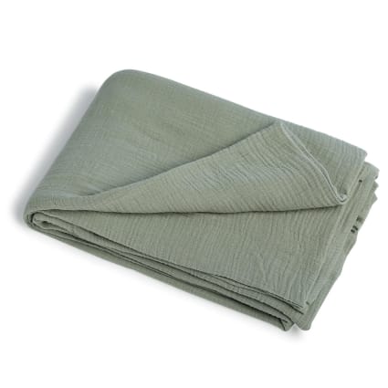 Drap plat gaze de coton vert céladon 270x300 Carla | Maisons du Monde