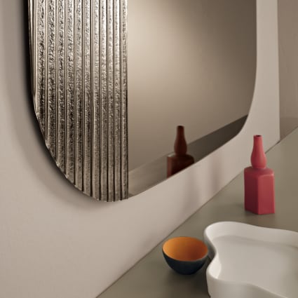 Miroir mural doré avec insert rayé, 180 x 180 cm Axis | Maisons du Monde