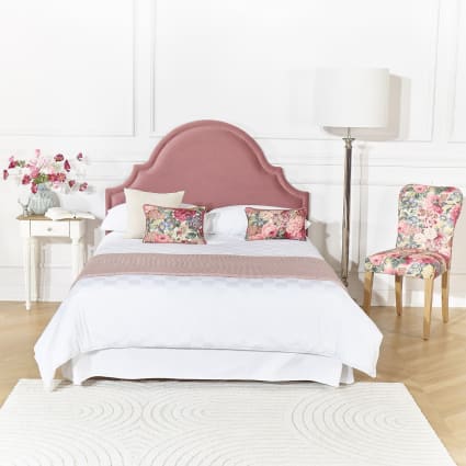 Shabby-Chic-Kopfteil aus Polyester-Samt Peony Pink Bastide | Maisons du ...