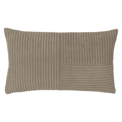 Lot de 2 housses de coussin velours cotelé taupe-30x50 Shara | Maisons ...