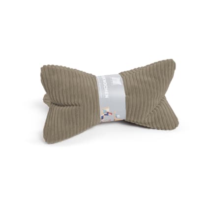 Coussin de lecture cale-tête velours cotelé taupe 42x22cm Shara ...