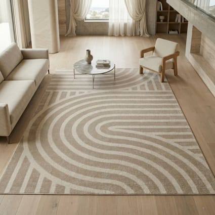 Tapis à relief géométrique moderne camel 160x230 Deco | Maisons du Monde