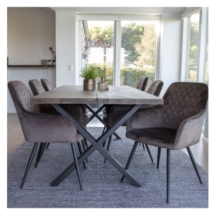 Sedia in velluto tortora (x2) Grace | Maisons du Monde