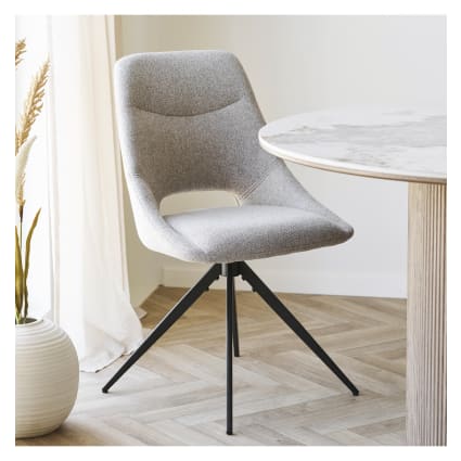 Sedia girevole in tessuto color sabbia (x2) Zum | Maisons du Monde