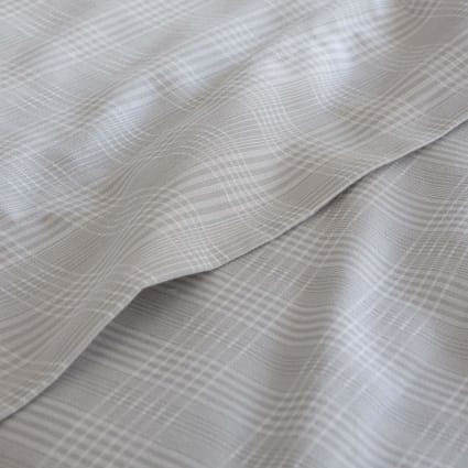 Juego de sábanas Satén algodón 200 hilos Gris 210x270 Cama 135 Nervion ...