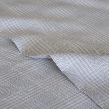 Juego de sábanas Satén algodón 200 hilos Gris 210x270 Cama 135 Nervion ...