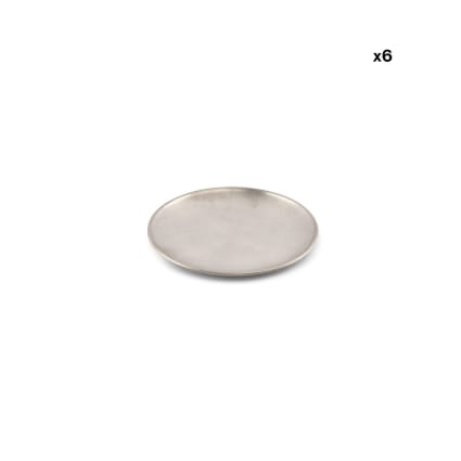 Lot de 6 assiettes argent en métaux 17cm Serve | Maisons du Monde