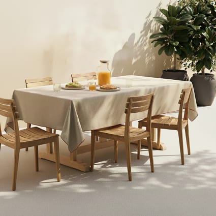 Mantel 100% poliéster lino 140x140 cm Solace | Maisons du Monde