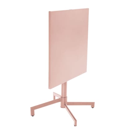 Set aus 70 cm Tisch und 2 Gartenstühlen aus Metall Puderrosa Palavas ...