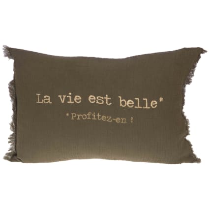 Coussin élixir kaki 40 x 60 cm | Maisons du Monde