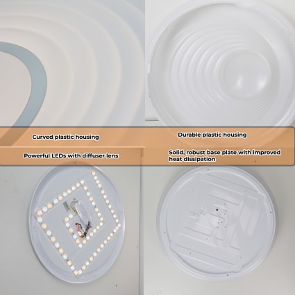 Plafoniera led acrilico Ø480 40W – cct selezionabile Flor | Maisons du ...