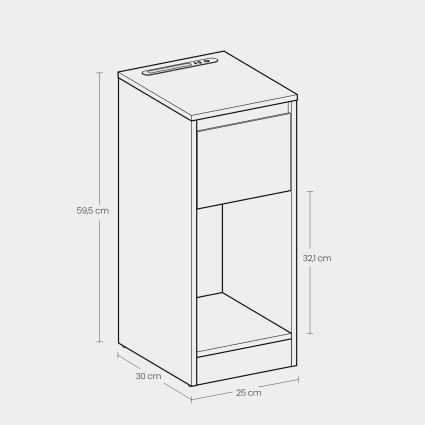 2 mesitas de noche con led y puertos usb de color blanco Kailyn ...