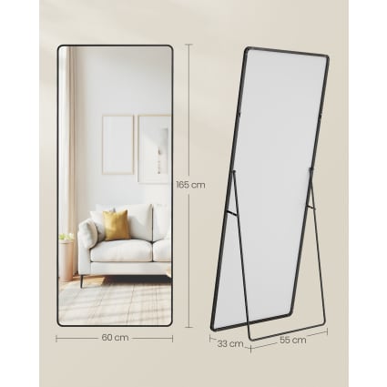 Espejo de cuerpo entero rectangular con soporte de color negro Berit | Maisons du Monde