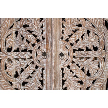 Teakholzschrank mit handgefertigten Schnitzereien, 188 cm Aura ...