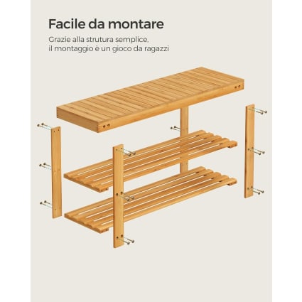 Scapiera a 3 ripiani in bambù naturale Carte | Maisons du Monde