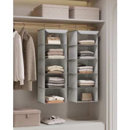 Portaoggetti da appendere con ganci in metallo grigio chiaro Tod ...