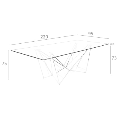 Mesa comedor rectangular cristal templado y acero negro | Maisons du Monde