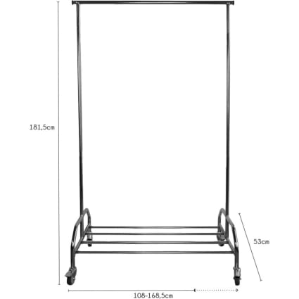 Perchero con ruedas, metal gris plateado 108-168x53x181cm B&b home ...