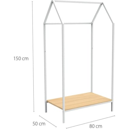 Perchero infantil de madera natural y blanco 80x50x150cm B&b home ...