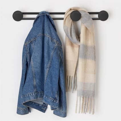 Perchero de pared con 4 ganchos de metal negro 59x6,5x6,5cm B&b home ...