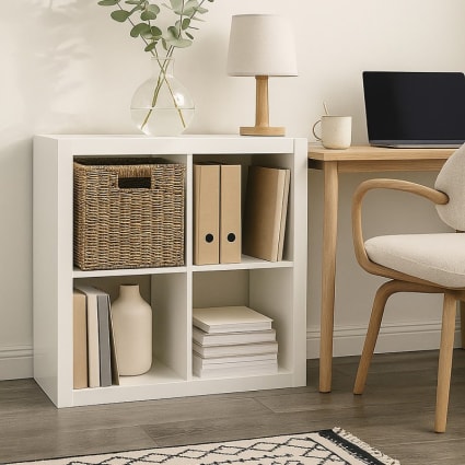 Set di 4 cestini pieghevoli in giunco marino naturale 31x31x31cm B&b ...