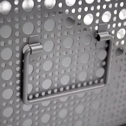 Set di 4 cestini in metallo grigio 16,5x28,5x14cm B&b home | Maisons du ...