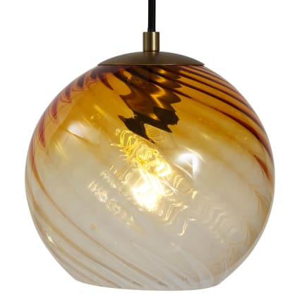 Lámpara colgante bronce cristal ámbar verde Bao | Maisons du Monde