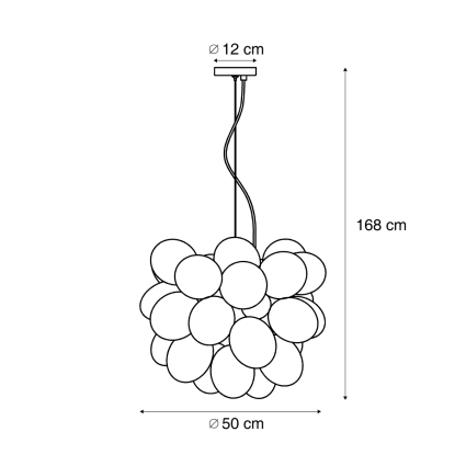 Lámpara colgante Art Déco dorada arcoíris 50 cm Uvas | Maisons du Monde