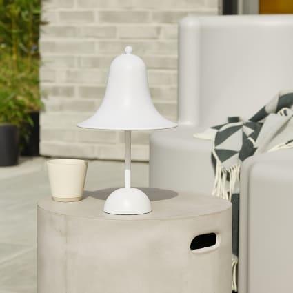 Lampe de table métal blanc mat D.18cm H30cm | Maisons du Monde