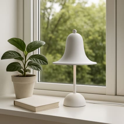Lampe de table métal blanc mat D.18cm H30cm | Maisons du Monde