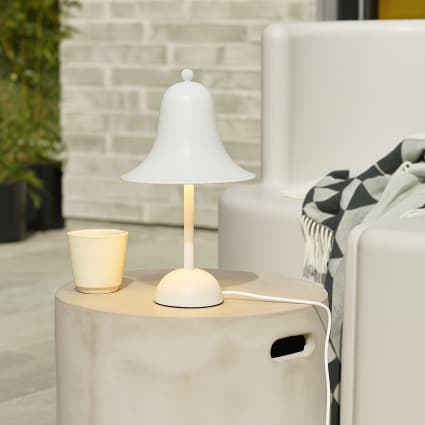 Lampe de table métal blanc mat D.18cm H30cm | Maisons du Monde
