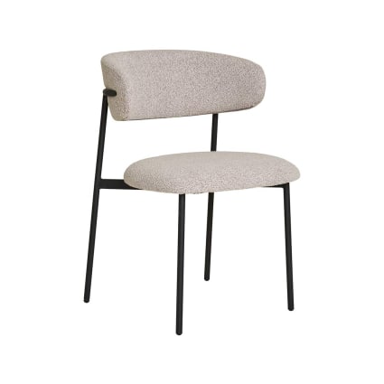 Lot de 2 chaises en tissu moucheté contemporain beige Erica | Maisons ...