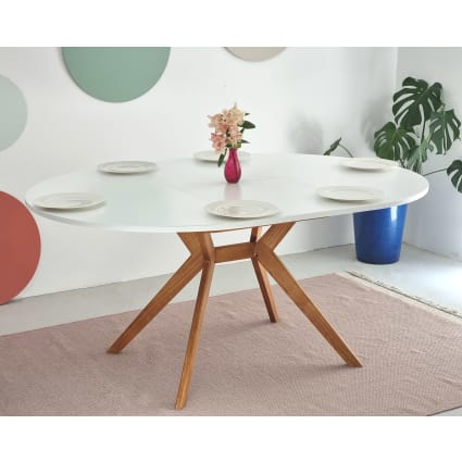 Erweiterbarer Tisch, 120x120x77,1 Weiss Biju | Maisons du Monde