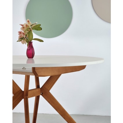 Erweiterbarer Tisch, 120x120x77,1 Weiss Biju | Maisons du Monde