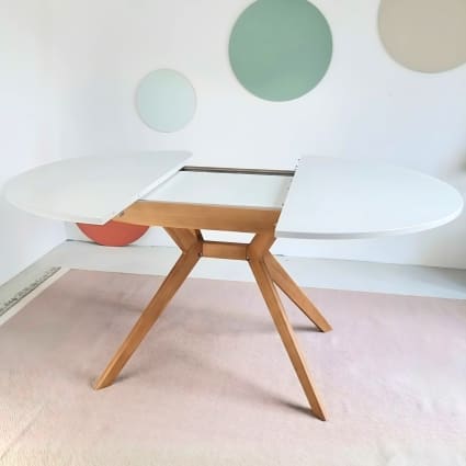 Erweiterbarer Tisch, 120x120x77,1 Weiss Biju | Maisons du Monde