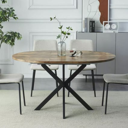 Esstisch ausziehbar aus MDF 100-135x100x75cm, vintage nussbaum Gaston ...