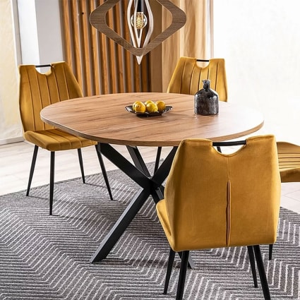 Esstisch ausziehbar aus MDF 100-135x100x75cm, eiche artisan Gaston ...