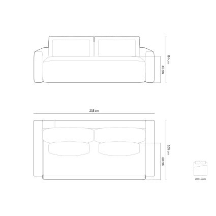 Divano convertibile con box 3 posti tessuto strutturato grigio chiaro ...
