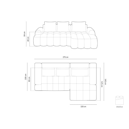Divano convertibile angolare destro con box 3 posti in velluto verde ...