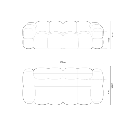 Sofá 4 plazas tejido estructural coral Loretto | Maisons du Monde